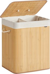 Bambusový koš na prádlo Bradly 120 L hnědý