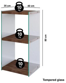 Designový regál Dalida 80 cm vzor ořech - skladem