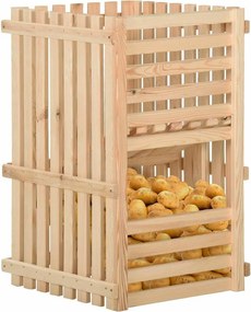 Bedna na brambory 50 x 50 x 80 cm masivní borové dřevo 327329