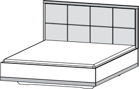 Postel Siegen 180x200 cm, bílá/šedý beton