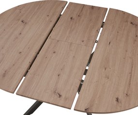 Jídelní rozkládací stůl, dub artisan/černá, 120x120-160x75 cm, ABERO TYP 2