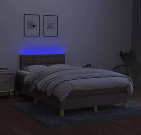 vidaXL Box spring postel s matrací a LED 120 x 200 cm textil [3134025] Barva: Modrá