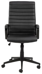 Otočné kancelářské křeslo Kožená židle otočná Černá LOMI