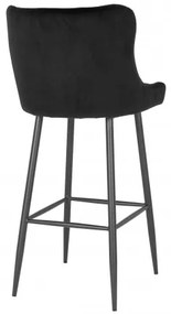 Barová židle DALLAS samet černý, černá podnož House Nordic 1001239
