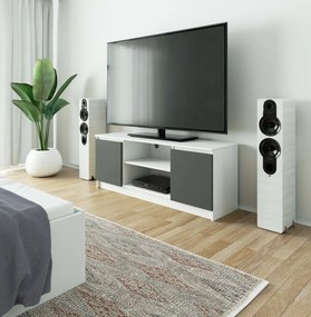 TV stolek Beron 140 cm bílý/grafit šedý
