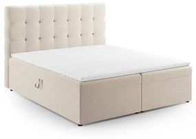 Béžová boxspring postel s úložným prostorem 160x200 cm Bali – Cosmopolitan Design