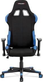 Autronic Kancelářská židle KA-F02 BLUE, modrá-černá látka, houpací mech, plastový kříž