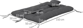 Outsunny Sada 4 Kusů Polstrů, 150x50 cm Voděodolné Polstry na Židle s Uvazováním, Uzlový Design s 10cm Silnou Výplní pro Houpačku, Polstr pro Domov, …