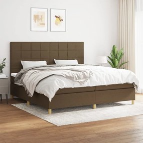 Box spring postel s matrací tmavě hnědá 200x200 cm textil 3142364