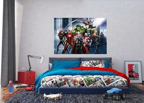Dětská vliesová fototapeta na zed' Marvel Avengers ve Městě, Disney | 155 x 110 cm | DFTDNM 5277