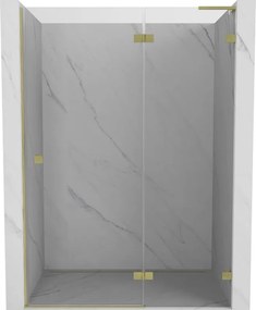 Mexen, Mexen Lunar L výklopné pravé sprchové dveře 140 cm, transparentní, broušené zlaté - 834L-140-000-55-00-P