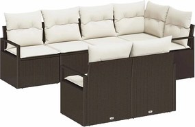 Set pohovek 7 ks Hnědá polyratan 3346418