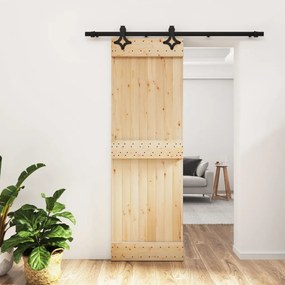 Posuvné dveře s kováním 70 x 210 cm masivní borové dřevo,  3203124