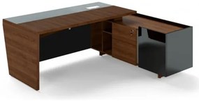 Rohový psací stůl TRIVEX - 200x180 cm - dub Charleston/černá - pravý - 3D5293