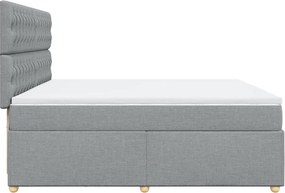 Box spring postel s matrací světle šedá 200 x 200 cm textil 3293694
