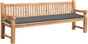 Teaková lavice Jackson s sedací polštář 240 cm + teak – tmavě šedá