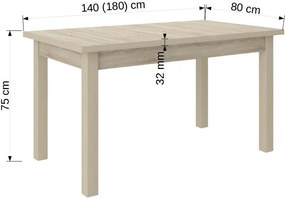ADRK Furniture Sada stolu s židlemi RODOS 14 SE-ROD-14-S-B040