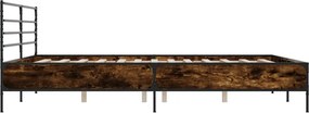 Rám postele kouřový dub 180 x 200 cm kompozitní dřevo a kov 3280059
