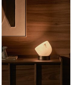 Krémová/v mosazné barvě stolní lampa (výška 17 cm) Shenli – Kave Home