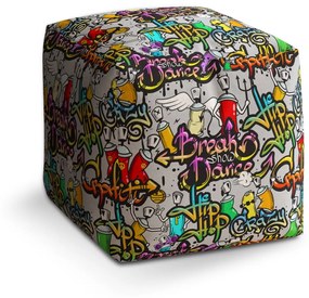 Sablio Taburet Cube Graffiti: 40x40x40 cm