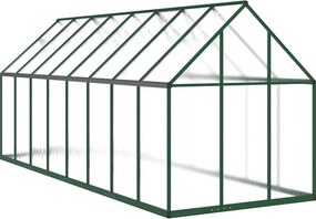 Skleník s podkladovým rámem zelený 445 x 169 x 195 cm hliník 3266333