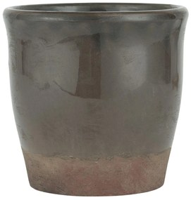 IB LAURSEN Obal na květináč Brown Crackled - malý, hnědá barva, keramika