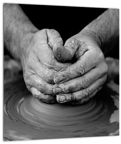 Černobílý obraz - výroba keramiky (30x30 cm)