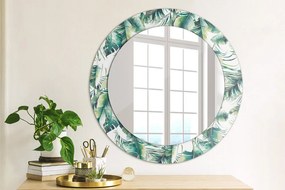 Kulaté dekorativní zrcadlo Listy fi 60 cm