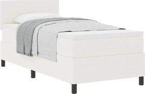 Postel s boxspringem s čelo Krémová a bílá 100 x 200 cm 3337501