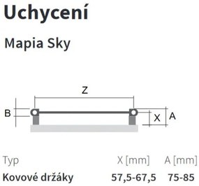 Isan Mapia Sky 1245 x 500 mm koupelnový radiátor bílý