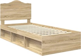 Rám postele s čelo Sonoma dub 75 x 190 cm Masivní borové dřevo 3413373