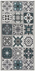 Protiskluzový koberec/ běhoun Patchwork tyrkysový