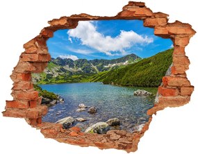 Wallmuralia Díra 3D ve zdi nálepka Údolí Tatry 90x70 cm