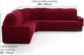 Super strečové potahy NIAGARA bordó rohová sedačka (š. 340 - 540 cm)