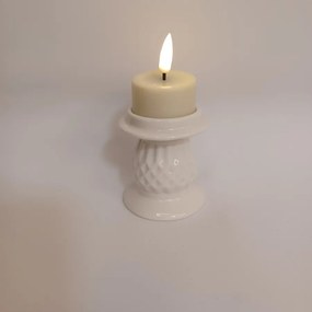 Vánoční svícen na stůl keramický, 7 × 7 × 6,5 cm