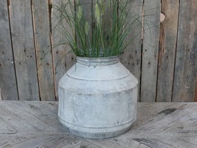 Dekorační plechový antik květináč Flowia - Ø 41*37cm