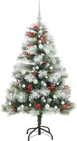 Umělý vánoční stromeček Zelená a bílá 150 cm PVC, kov a plast 3395173