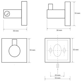 SAPHO XQ203 X-Square háček, stříbrná