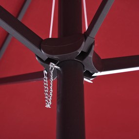 Dvojitý slunečník Outsunny 455 x 265 cm, sluneční clona s UV ochranou a kličkou, balkonový slunečník, plážový slunečník, větruodolný slunečník pro pl…