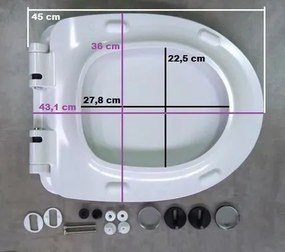 Cersanit Moduo/Delfi WC sedátko z duroplastu s pomalým zavíráním, bílá, K98-0138