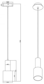 Trio - Lustr na lanku WAILER 1xGU10/5W/230V šedá