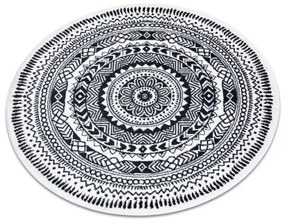Dywany Luszczow Kulatý koberec FUN Napkin ubrousek - krém Rozměr koberce: 140 cm KRUH