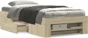 Rám postele bez matrace dub sonoma 75 x 190 cm kompozitní dřevo 3295529