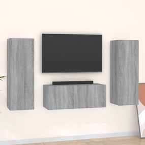 3dílný set TV skříněk šedý sonoma kompozitní dřevo 3120234