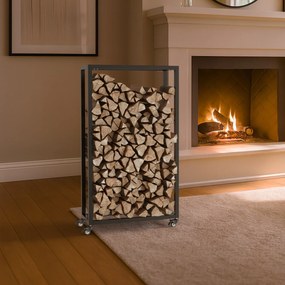 Stojan na palivové dřevo Hilta 25x60x100 cm – černá