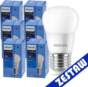 SADA 6 LED žárovek E27 P45 5W teplá bílá CorePro 2700K