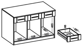FALCO Komoda Parker 3D3S Odstín: Dub sonoma/bílá
