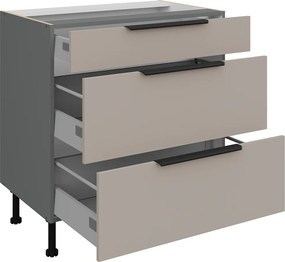 ARIA ta | dolní skříňka 80 D 3S zásuvková | 80 cm | PREMIUM BOX | antracit/béžová