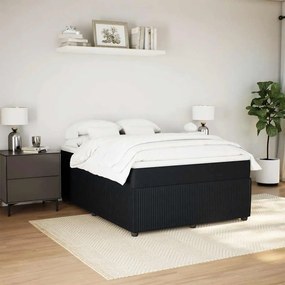 Box spring postel s matrací černá 140 x 190 cm samet 3285640