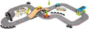 Bigjigs Rail Dřevěná autodráha závodní den / od 3 let